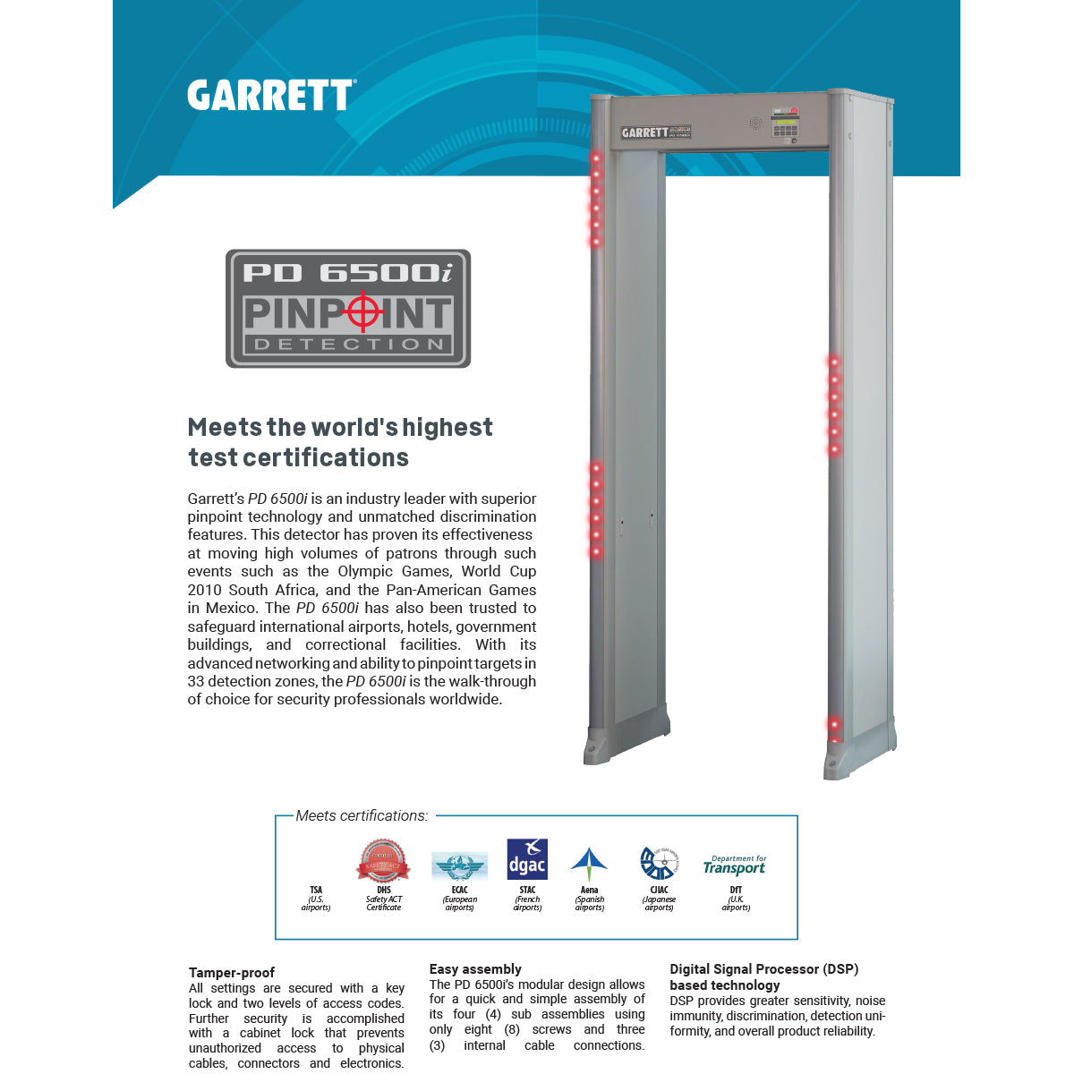 PD6500i Walk-Through Metal Detector – Garrett Security